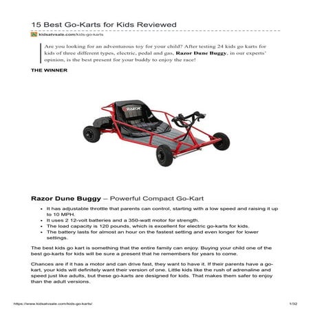Kids go karts | PDF