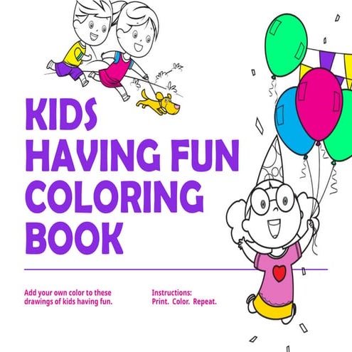 Kids having fun coloring book presentation | PPTX