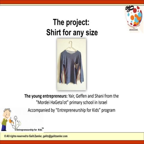 Kids innovative project - Shirt for any size | PPT
