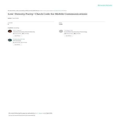 Mã hóa LDPC (Low-Density-Parity-Check) | PDF