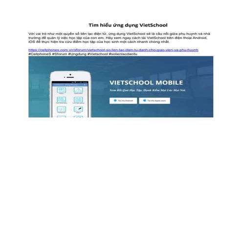 Tìm hiểu chi tiết sử dụng ứng dụng VietSchool | PDF