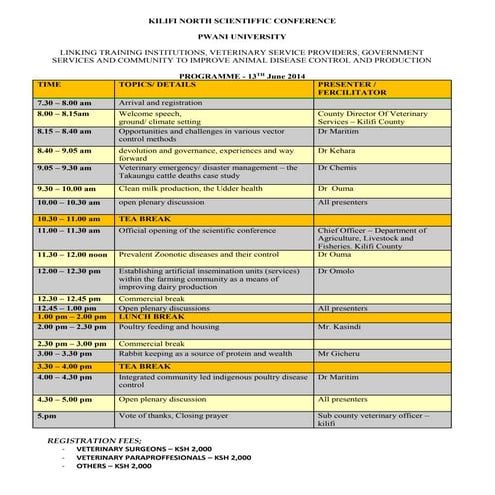 Kilifi scientific conference programme | PDF