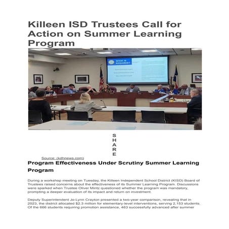 Killeen ISD Trustees Call for Action on Summer Learning Program.pdf