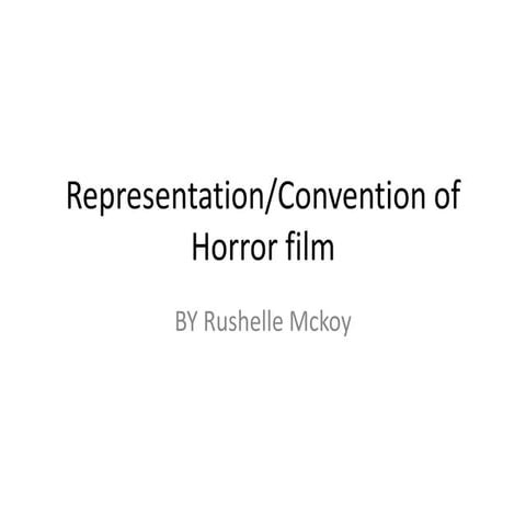 Codes and conventions and iconography of horror films | PPTX
