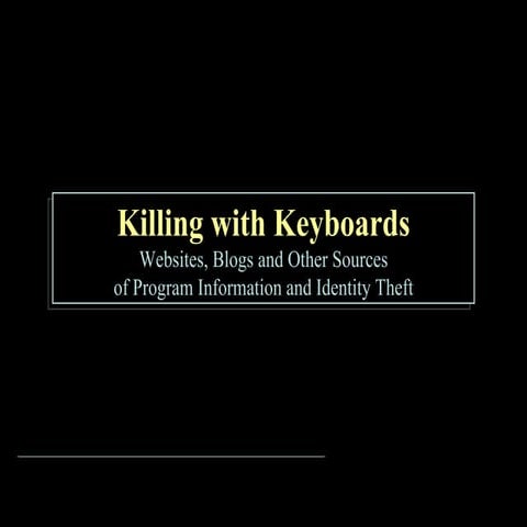 Killing with Keyboards | PPS