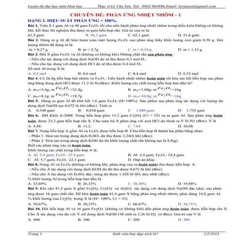 [Kilo books.com] chuyen de nhiet nhom on thi dhcd | DOC