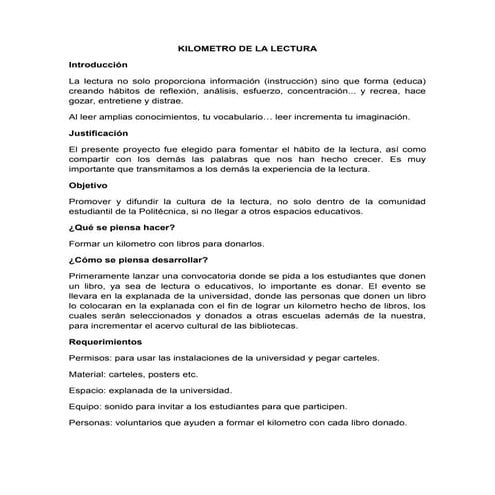 Mi Aporte Para La Promoción De La Lectura