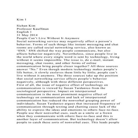 Kim 1Sichan KimProfessor KauffmanEnglish 131 May 2014P.docx