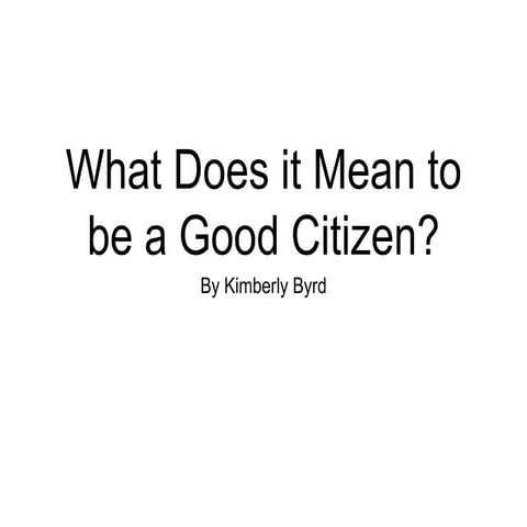 Characteristics of a good citizen powerpoint | PPTX