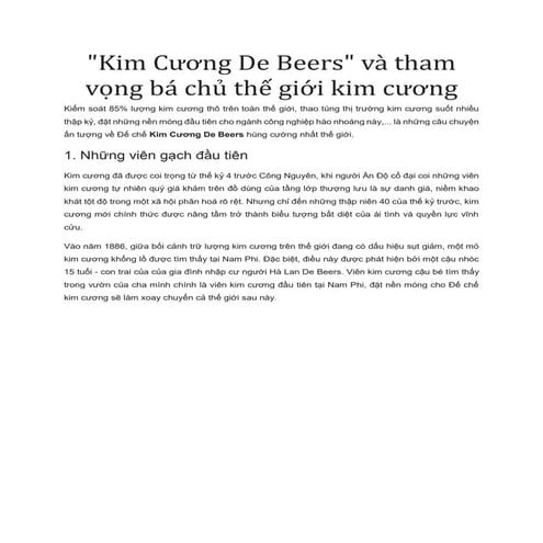 Kim Cương De Beers | DOCX