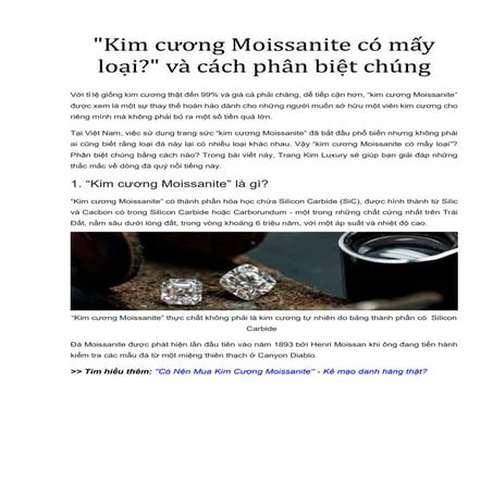 Kim cương Moissanite có mấy loại | DOCX