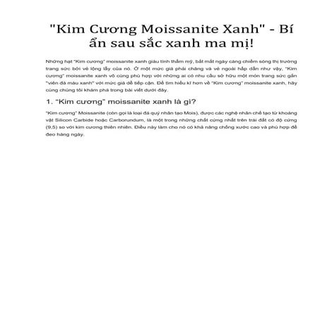 Kim Cương Moissanite Xanh | DOCX