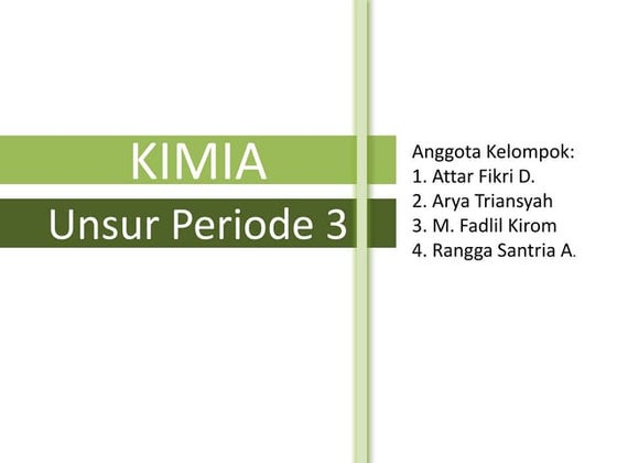 Unsur unsur periode ketiga | PPT