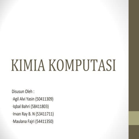 Kimia Komputasi | PPT
