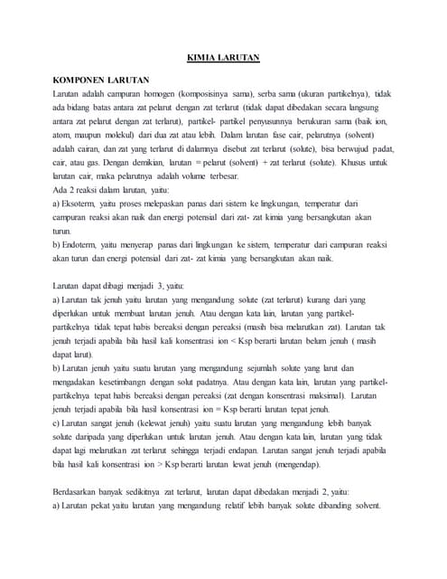 Larutan - Kimia Dasar | PPTX