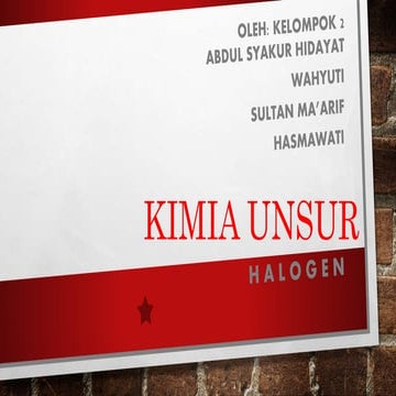Kimia unsur, Halogen | PPTX