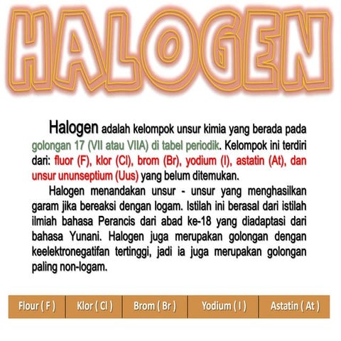 unsur unsur halogen | PPTX