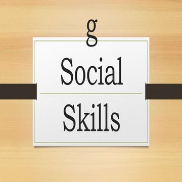 Promoting Social Skills | PPT