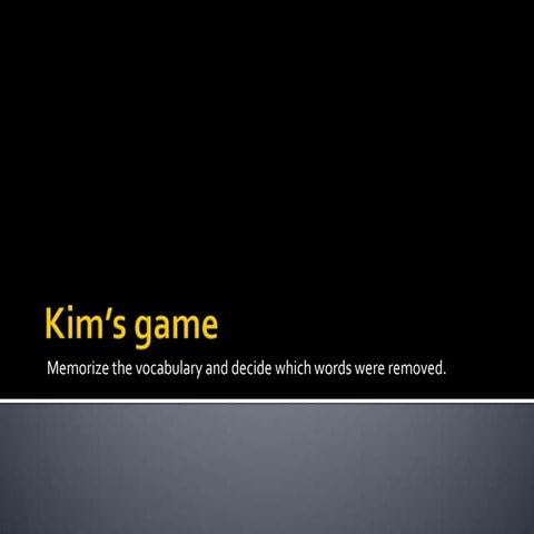 Kim’s game | PPTX
