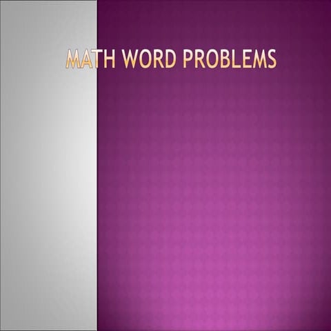 Math word problems Lesley | PPT