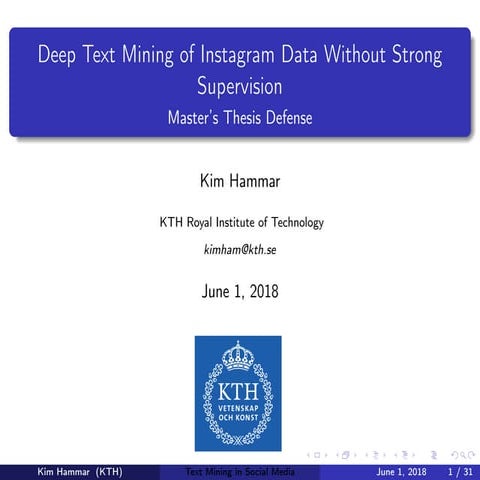 Kim Hammar Msc Thesis Defense - 2018 | PPT