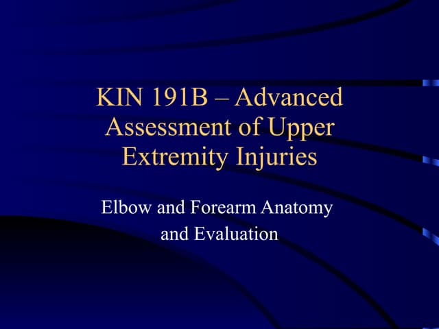 Bio-mechanics of the Elbow Joint | PPTX