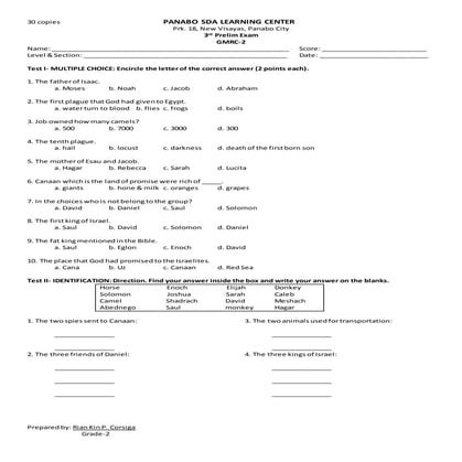 Kin 3rd prelim | DOCX