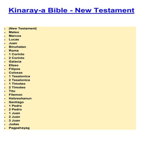 Kinaray a bible - new testament | PDF