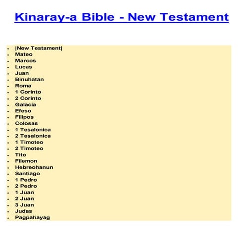 Kinaray a bible - new testament | DOCX
