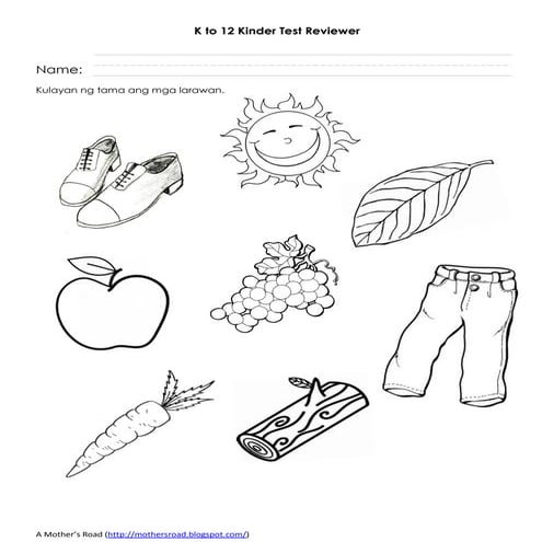 Kindergarten Test Paper Monthly Exam | DOCX