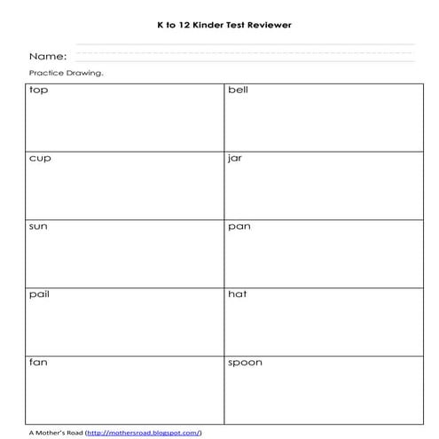 Kinder Test Reviewer (K to 12) September | PDF