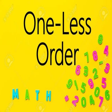 One-Less Order | PPT