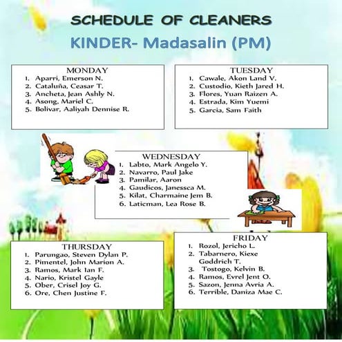 Kinder cleaners pm 1 | DOCX