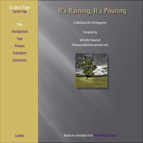 Kindergarten Lesson Plan, Weather Unit | PPT