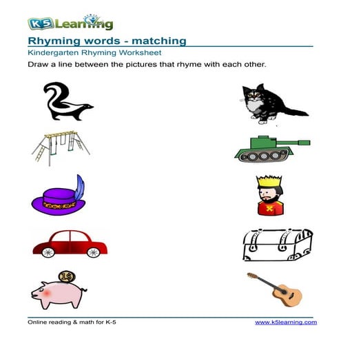Kindergarten rhyming-match-pictures-that-rhyme-1 | PDF