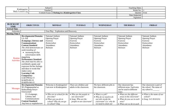 A detailed lesson plan in kinder | PDF