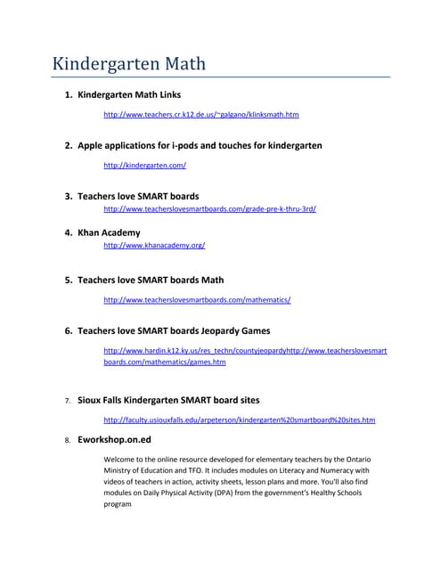 Basic Guide of -Kindergarten math program | PPT