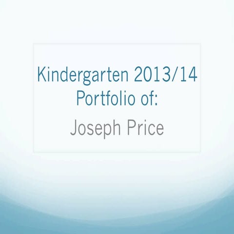 Kindergarten portfolio | PPT