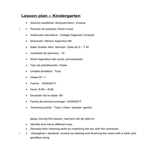KINDERGARTEN- PRACTICUM PERIOD | DOC