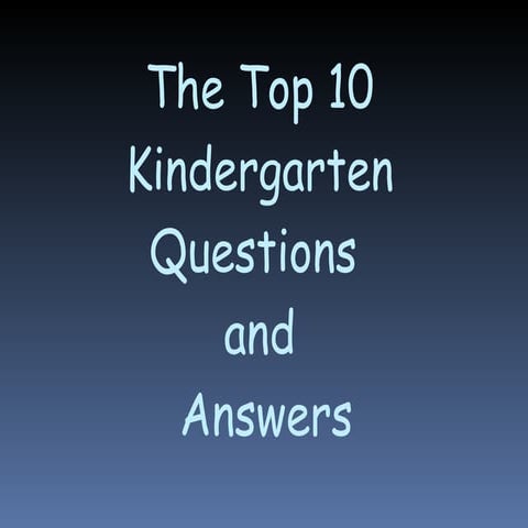 Kindergarten Questions For Web | PPT