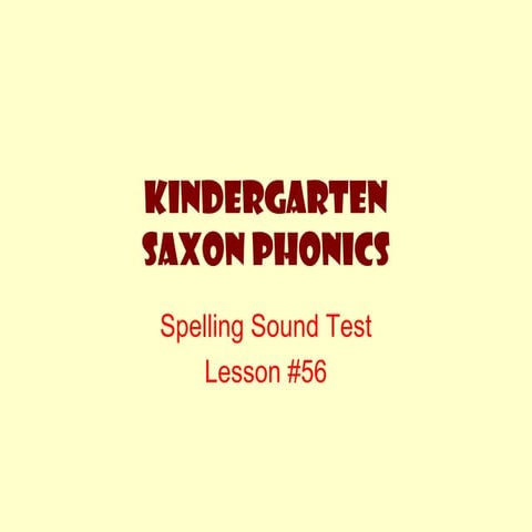 Kindergarten saxon phonics | PPT