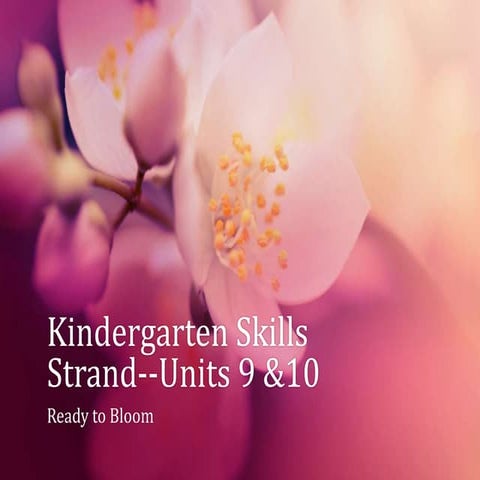 Kindergarten skills strand -units 9 &10 | PPTX