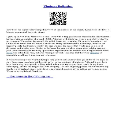Kindness Reflection | PDF