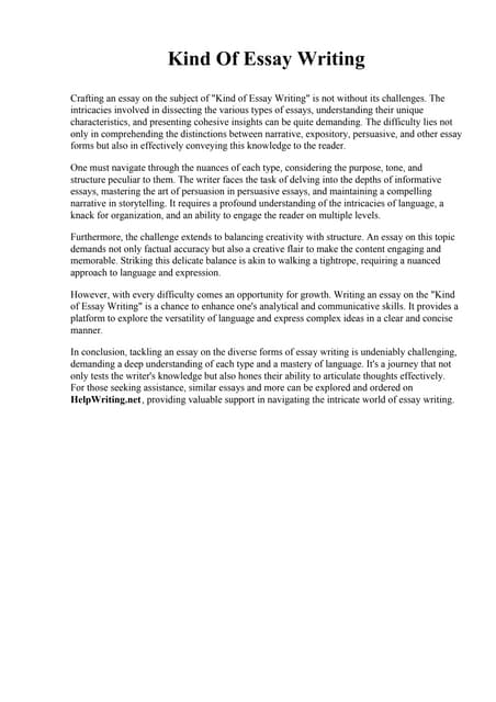 4 Main Types Of Essays.pdf | Undergraduate Education | College Education