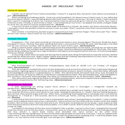 kind of recount text.docx | Injuries | Diseases and Conditions