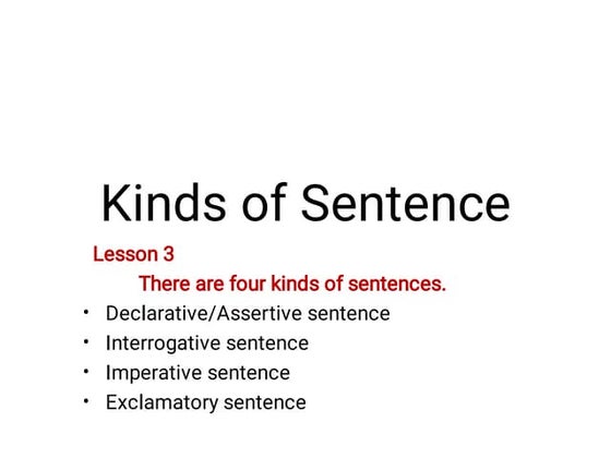 Grade 3 - Types of Sentences | PPT