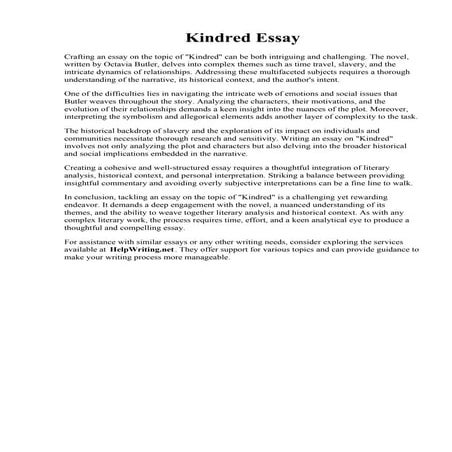 Kindred Essay. Random Acts of Kindness - Free Essay Example PapersOwl.com