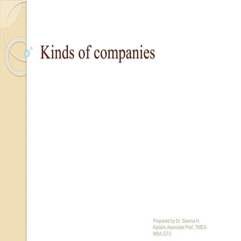 Kinds of companies | PPT