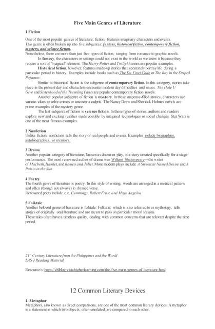 100 Literary Devices And Figures Of Speech | PDF | Humor and Satire ...