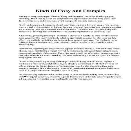 Kinds Of Essay And Examples. What Are the 5 Types of Essays? A Complete ...